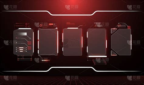 未来矢量hud界面屏幕设计。数码插图的编号标题。hud Ui Gui未来用户素材 花瓣网