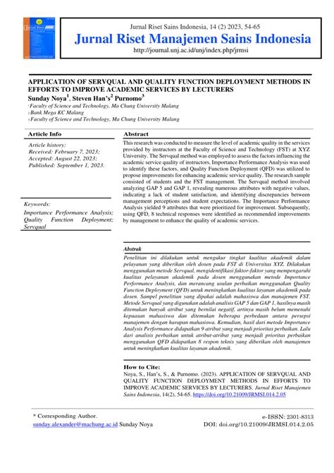 Pdf Application Of Servqual And Quality Function Deployment Methods