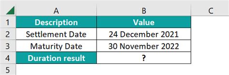 Duration Excel Function Formula Example How To Use