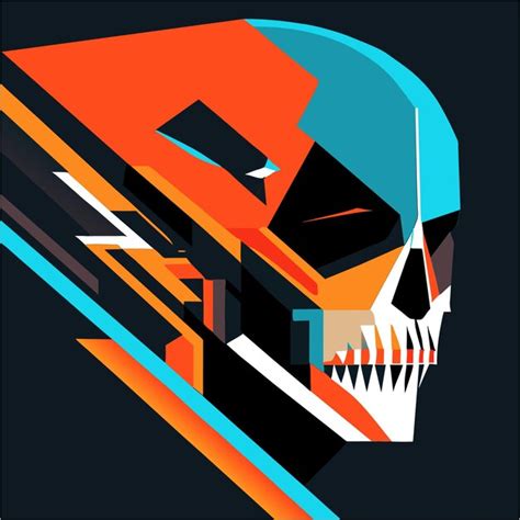 Premium Vector Exploding Creativity Abstract Colors Surrounding Clean Skull Tattoo