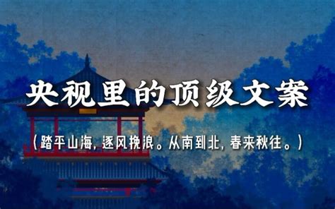 踏平山海逐风挽浪从南到北春来秋往央视里的顶级文案第二期 哔哩哔哩