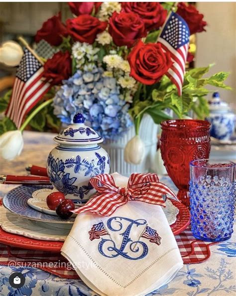 Red White And Blue Tablescapes July 4 Tablescapes Patriotic Tea