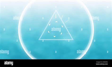 Image Of Abstract Triangular Shape In Seamless Pattern Against Gradient Blue Background