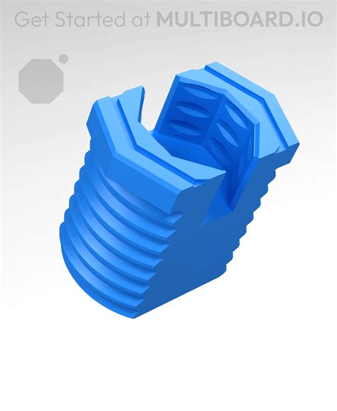 20 Mm Big Thread Flat Push Fit Head Small Thread Hole T Bolt 3d Model By Multiboard On Thangs