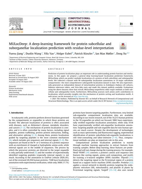 Pdf Mulocdeep A Deep Learning Framework For Protein Subcellular And