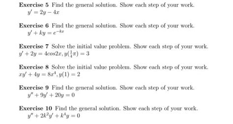 solved exercise 5 find the general solution show each step