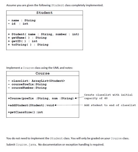 Solved Assume You Are Given The Following Student Class Chegg