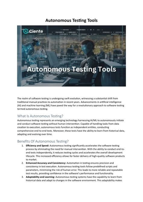 Ppt Autonomous Testing Tools Powerpoint Presentation Free Download Id 12721757