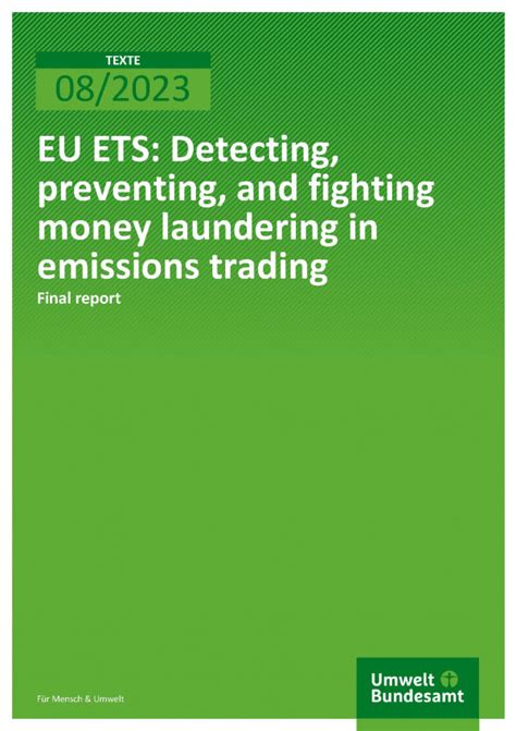 Eu Ets Detecting Preventing And Fighting Money Laundering In Emissions Trading Umweltbundesamt