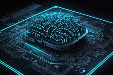 Premium Photo Artificial Cyber Brain For Neural Networks Design Glowing Gpu Circuit Board