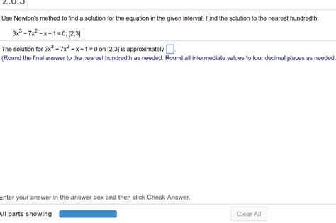 Solved Use Newtons Method To Find A Solution For The