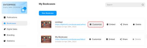 Customize Bookcase Fliphtml5