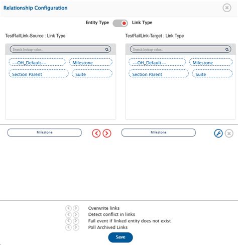 Default Link Settings Opshub Integration Manager