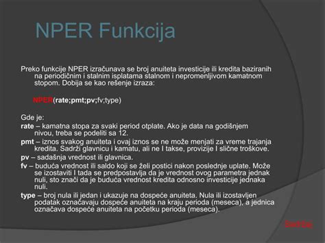 R2 Ms Excel Finansijske Funkcije U Exel U Pptx