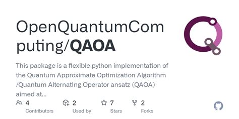 GitHub OpenQuantumComputing QAOA This Package Is A Flexible Python