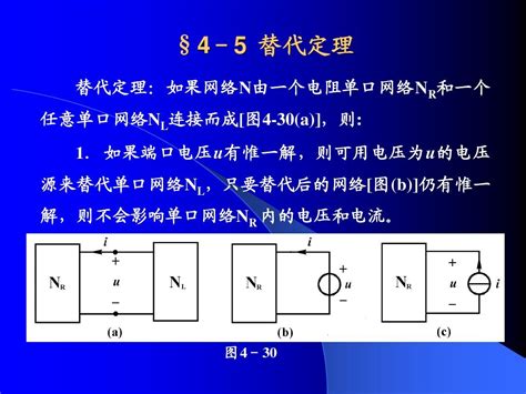 4 5 替代定理：如果网络n由一个电阻单口网络nr和一个任意单口网络nl连接而成 图4 30a 则word文档在线阅读与下载无忧文档