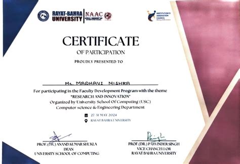 Madhvi Mishra On Linkedin Rayatbahrauniversity Universityschoolofcomputing 10 Comments