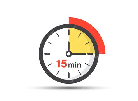 Premium Vector 15 Minutes On Stopwatch Icon In Flat Style Clock Face