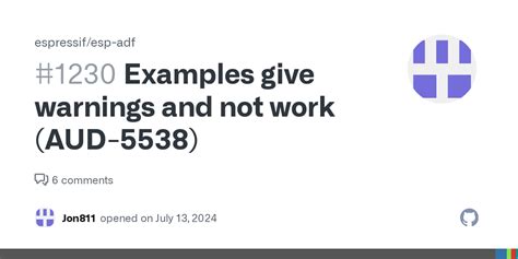 Examples Give Warnings And Not Work Aud 5538 · Issue 1230
