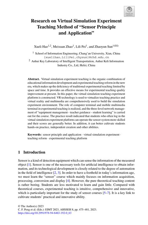 Pdf Research On Virtual Simulation Experiment Teaching Method Of Sensor Principle And