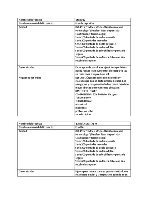 Ficha Técnica De Telas Descargar Gratis Pdf Textiles Materiales