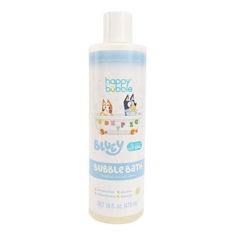 Brandclub Happy Bubble Bluey Bubble Bath Rainbow Raspberry Scented 16oz All Skin Types