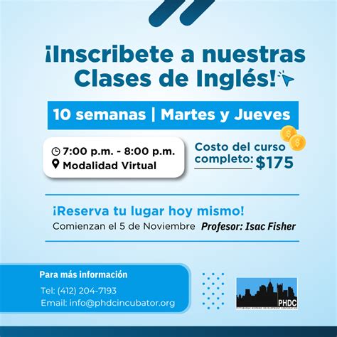 Clases De Inglés Pittsburgh Hispanic Development Corporation