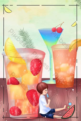 Refreshing Cocktail Fun Party In Romantic Style Psd Flyers Psd Free