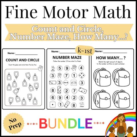 Fine Motor Math Bundle Number Maze Count And Circle How Many