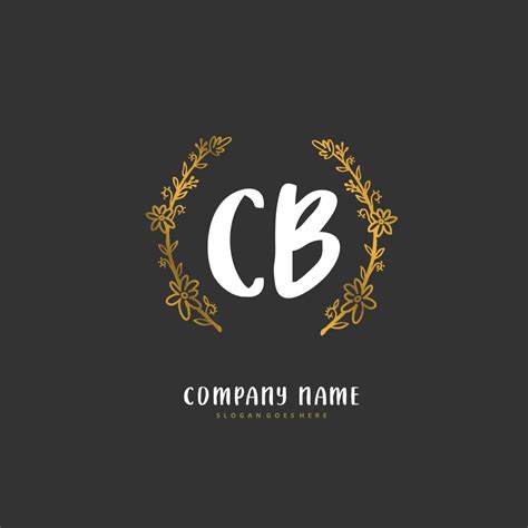 Cb Initial Handwriting And Signature Logo Design With Circle Beautiful