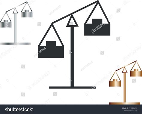 Office Icons Pendulum Weight Scale Stock Vector Royalty Free