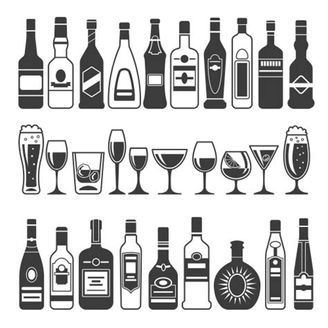 Types Of Bar Glasses Set Alcohol Glassware Vector Image