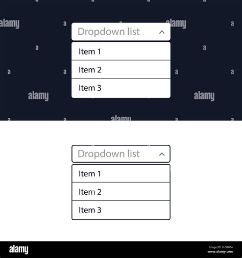 Drop Down List With Menu Items For The Website The View Is In The Expanded State User