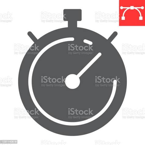 스톱워치 글리프 아이콘 피트니스 및 스포츠 타이머 사인 벡터 그래픽 편집 가능한 스트로크 솔리드 아이콘 Eps 10 검은색에 대한 스톡 벡터 아트 및 기타 이미지 Istock