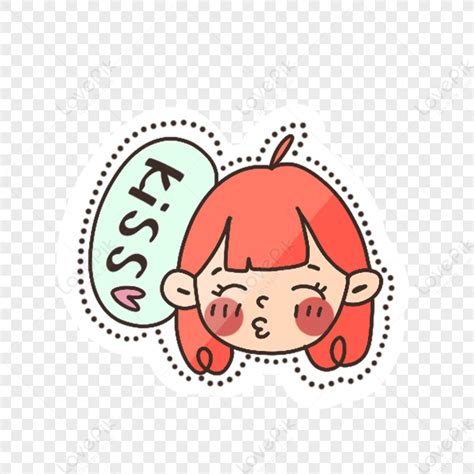 귀여운 일러스트 키스 채팅 스티커이모티콘표정아름다운 Png 일러스트 무료 다운로드 Lovepik
