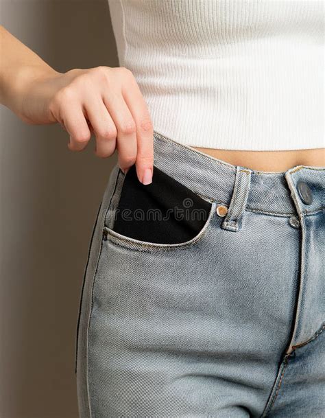 No Money Woman Showing Her Empty Pocket Stock Illustration
