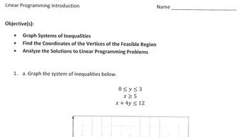 Linear Programming Introduction By Lessons By Katie TPT