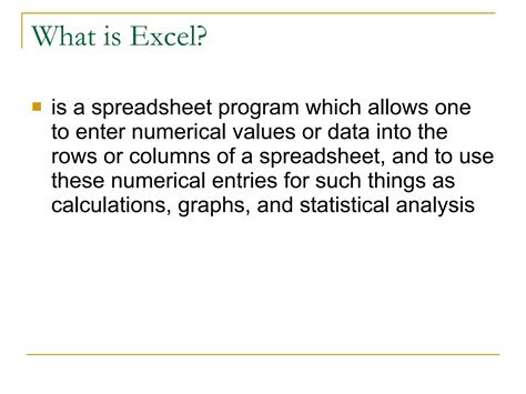 Using Microsoft Excel Ppt