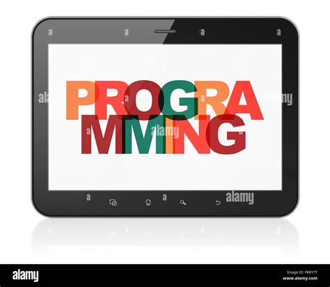 Software Concept Tablet Computer With Programming On Display Stock
