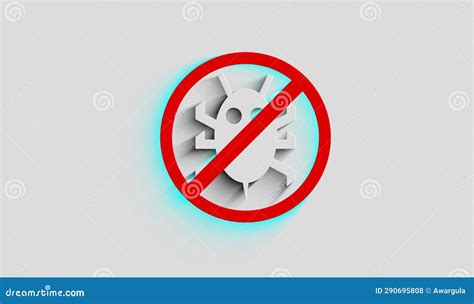Antivirus Cyber Security Virus Detect Symbol 3d With Shadow Stock Illustration Illustration Of