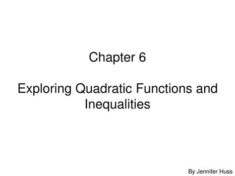 PPT Chapter Exploring Quadratic Functions And Inequalities PowerPoint Presentation ID