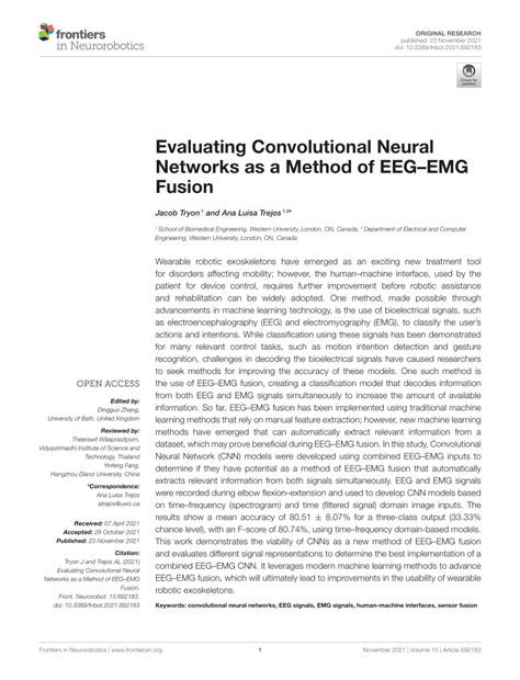 Pdf Evaluating Convolutional Neural Networks As A Method Of Eegemg