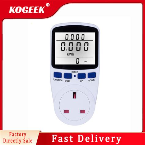 KOGEEK LCD Display Electricity Usage Power Meter Socket En Er Gy Watt Volt Amps Wattage KWH