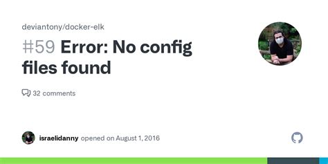 error no config files found · issue 59 · deviantony docker elk · github