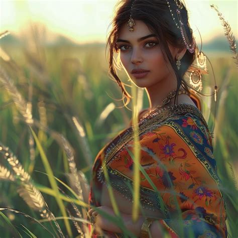 26 000 Indian Girl Village Scenery Pictures