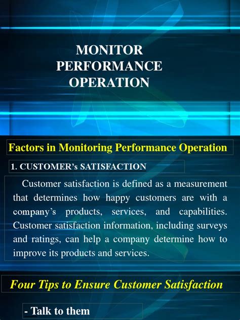 Monitor Performance Operation Pdf Customer Customer Satisfaction