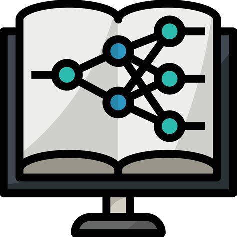 Machine Learning Train Data Ai Artificial Intelligence Filled Outline Icon Vector Art