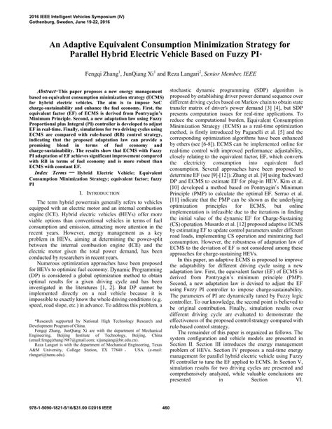 Pdf An Adaptive Equivalent Consumption Minimization Strategy For