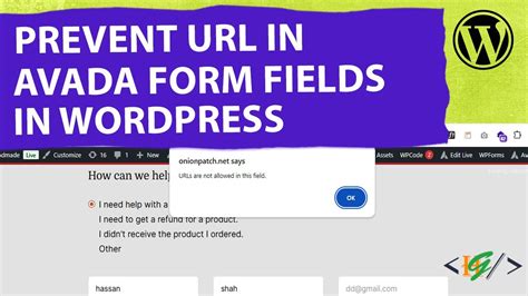 How To Block Url In Text And Textarea Fields Using Javascript In Avada Form Builder In Wordpress