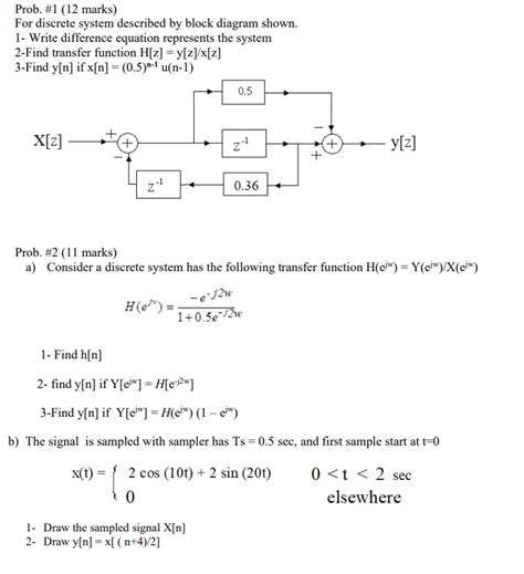 Solved Prob Marks For Discrete System Described By Chegg
